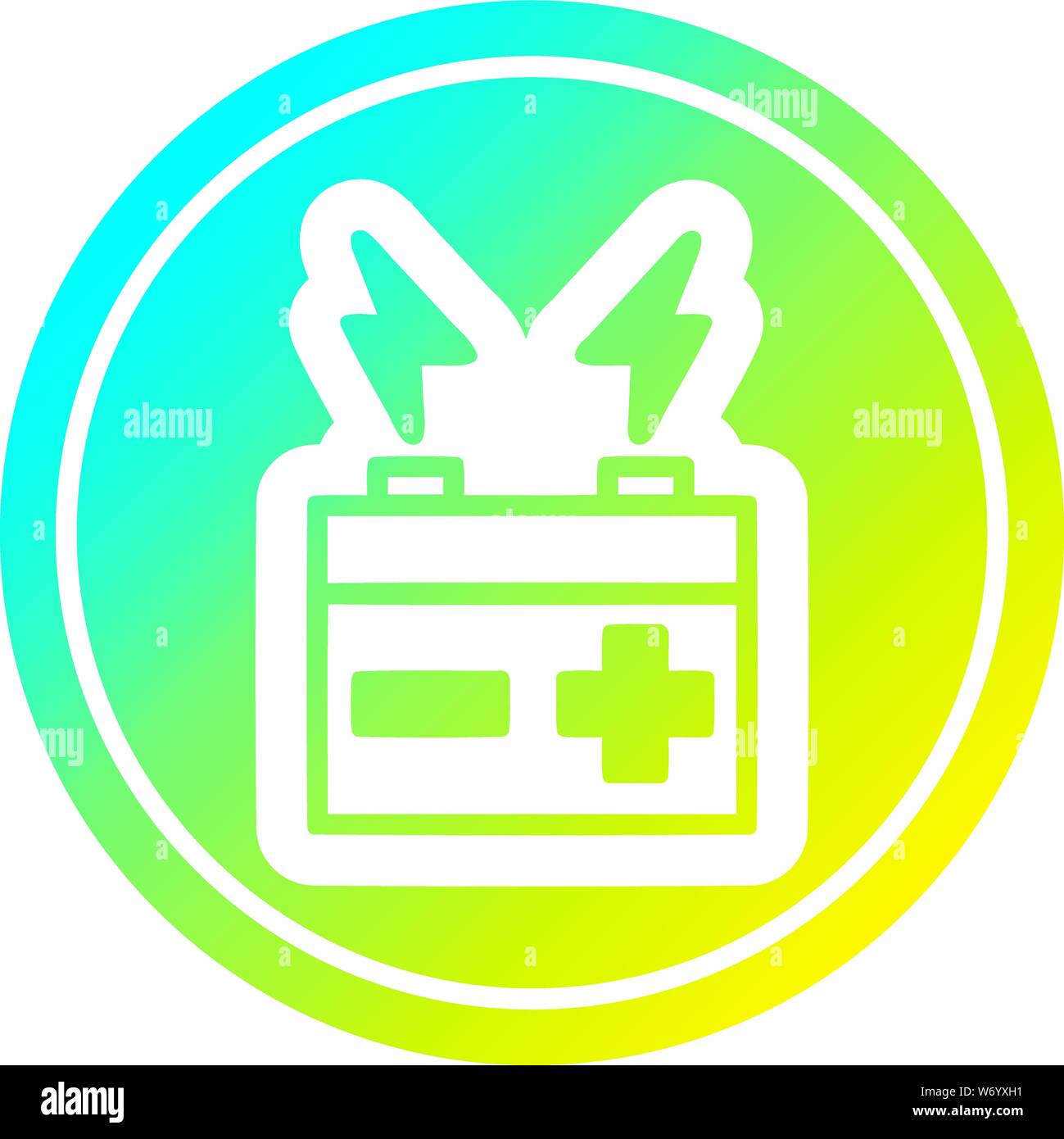 battery circular icon with cool gradient finish Stock Vector Image ...