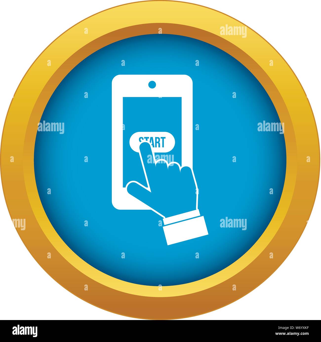 Playing games on smartphone icon blue vector isolated Stock Vector ...