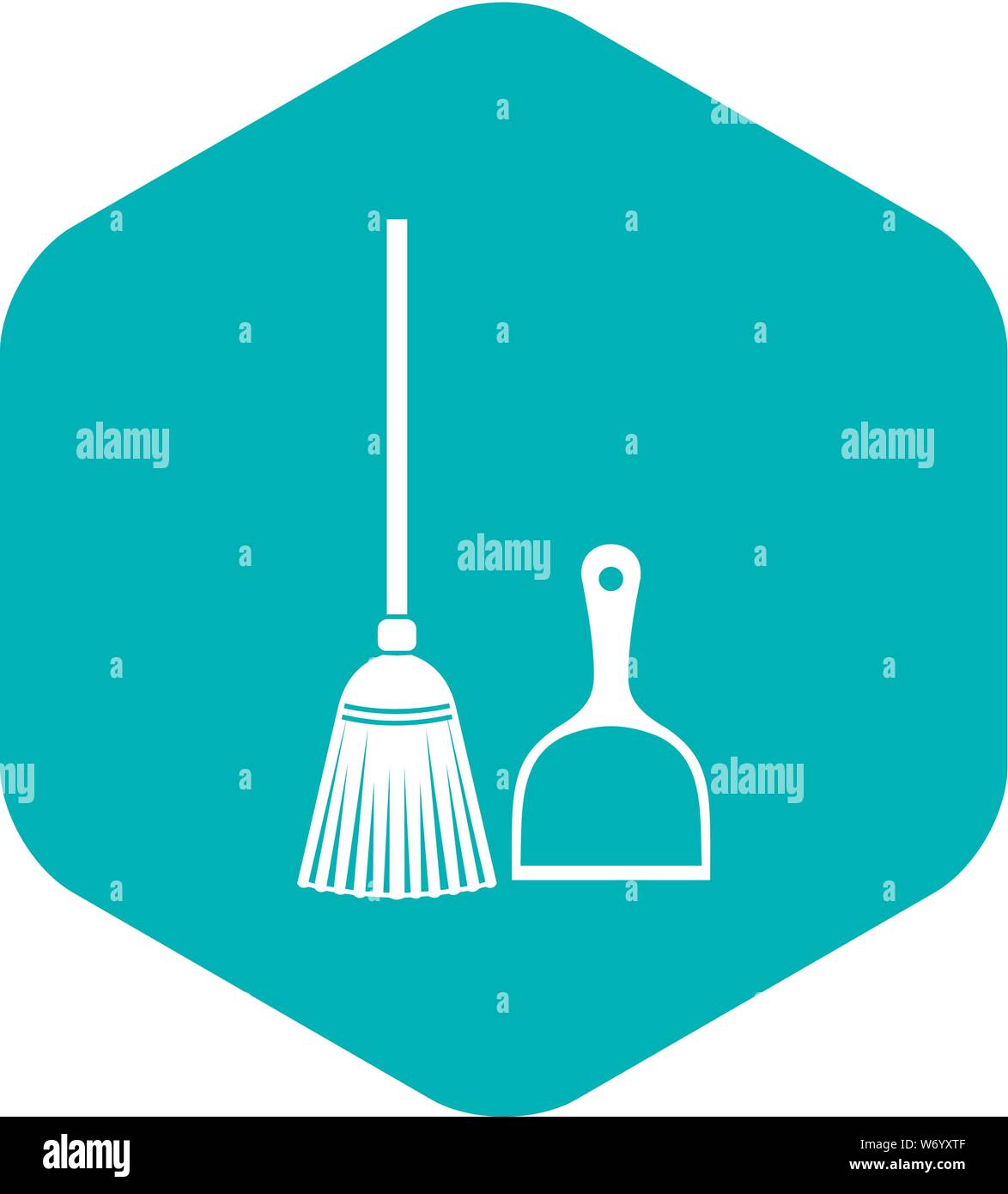 Broom and dustpan icon, simple style Stock Vector Image & Art - Alamy