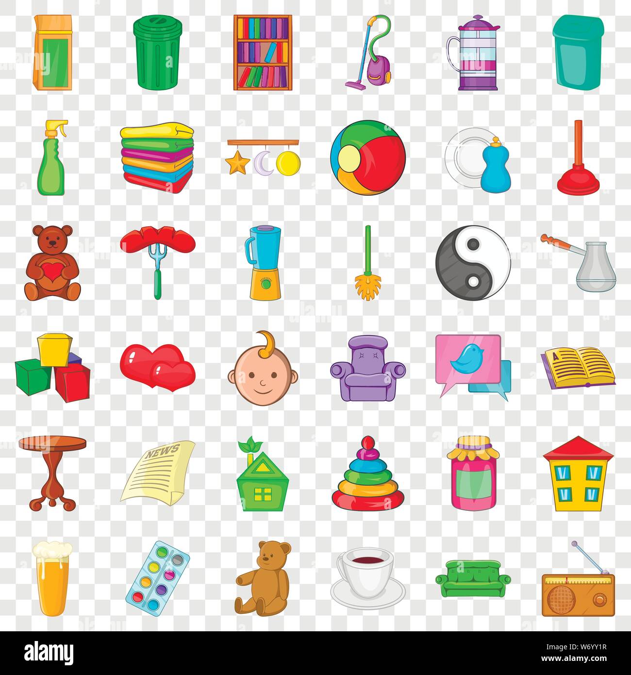 Toy icons set, cartoon style Stock Vector Image & Art - Alamy