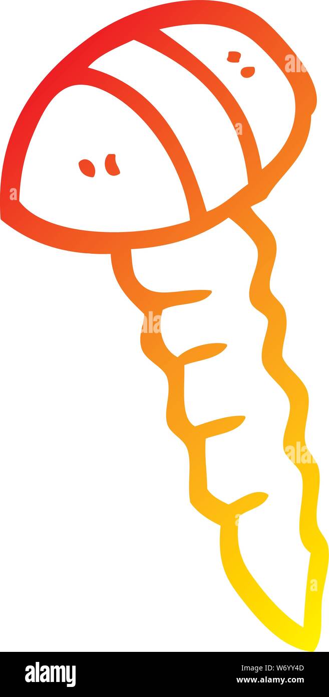 warm gradient line drawing of a cartoon screw Stock Vector Image & Art ...