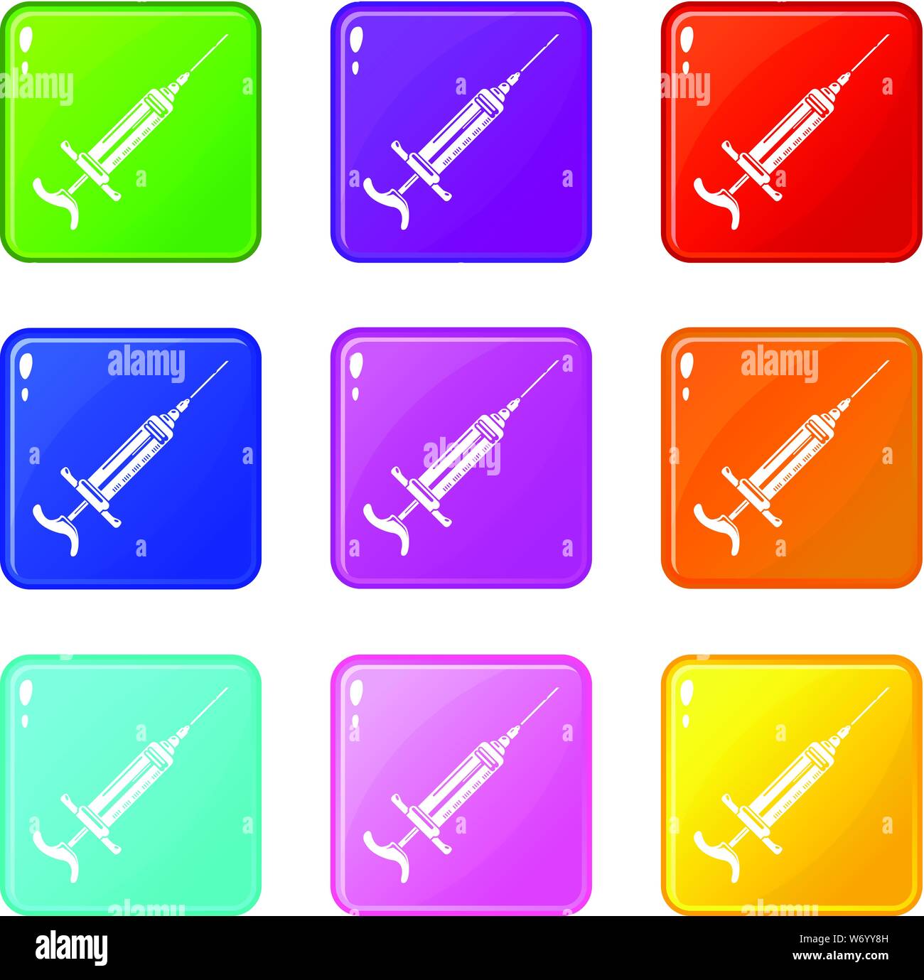 Injector icons set 9 color collection Stock Vector Image & Art - Alamy