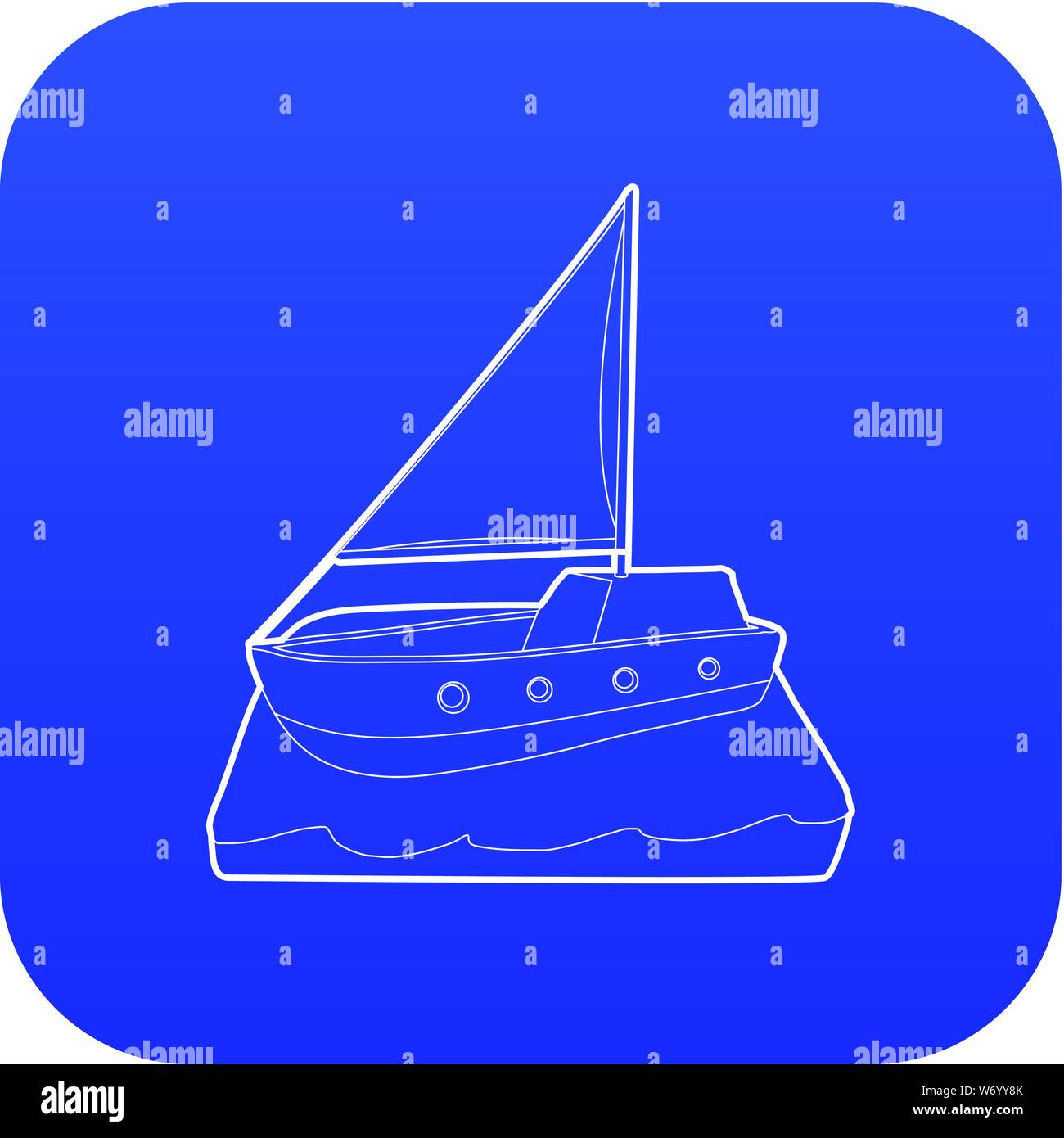 Yacht icon blue vector Stock Vector Image & Art - Alamy