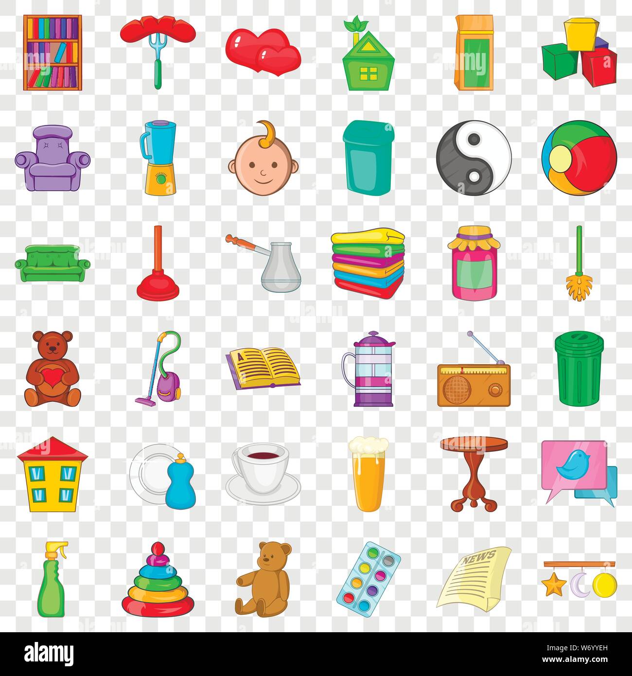 Household icons set, cartoon style Stock Vector Image & Art - Alamy