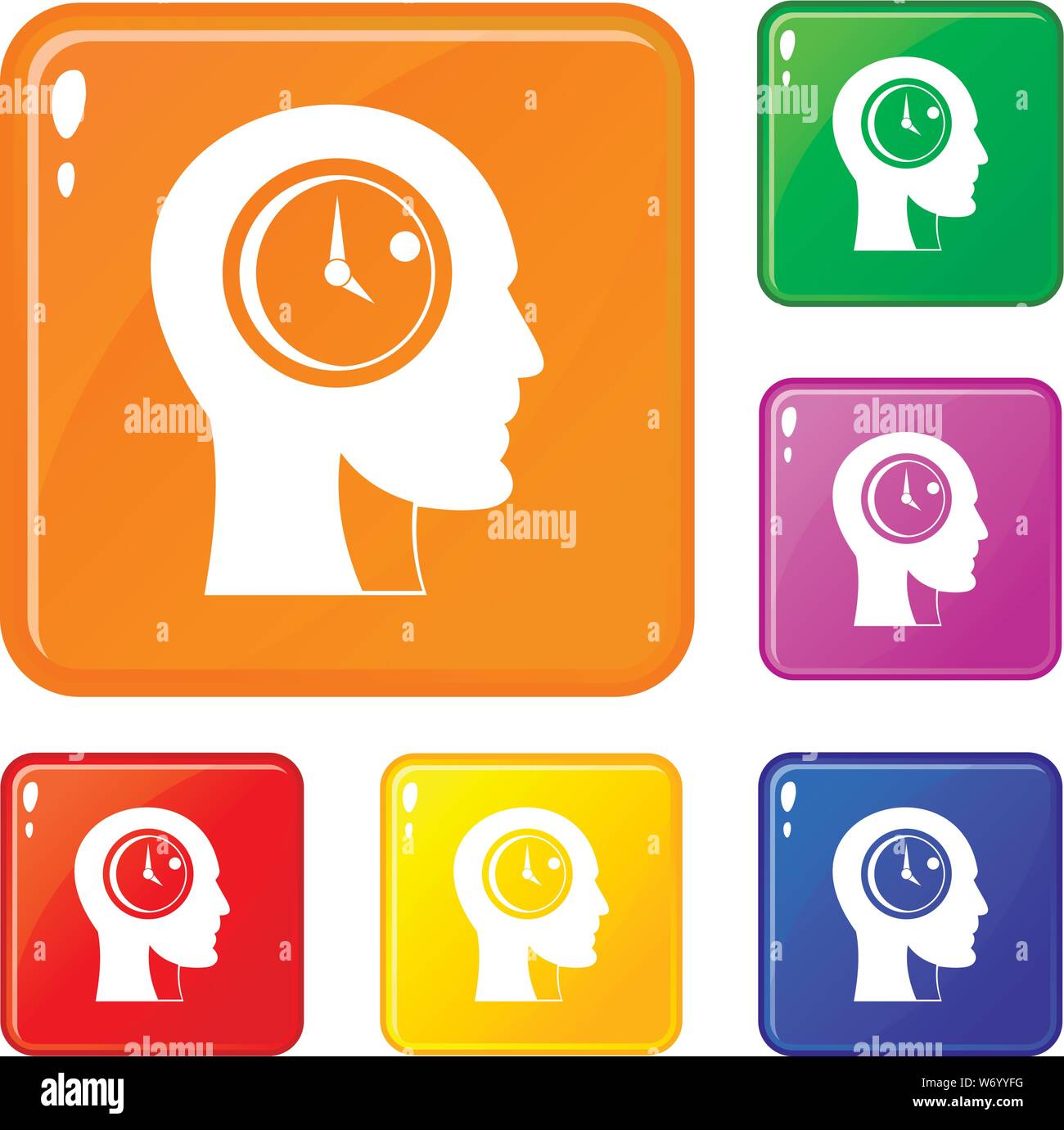 Time management icons set vector color Stock Vector Image & Art - Alamy