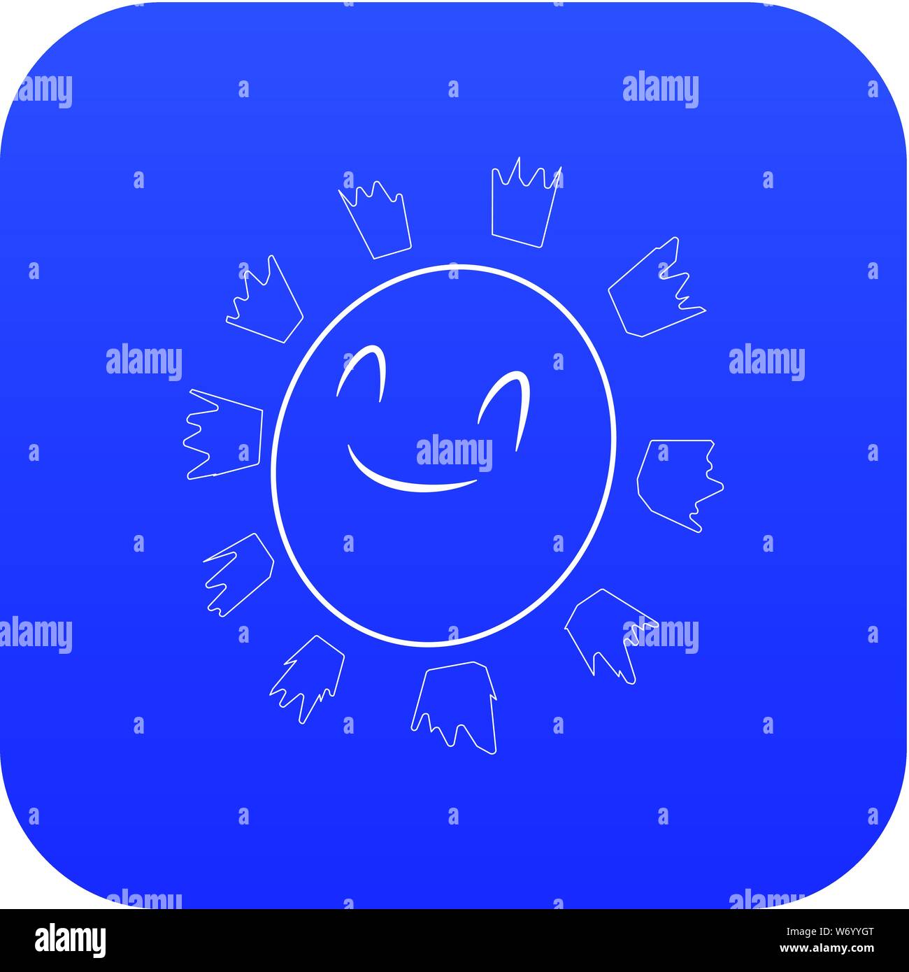 Sun icon blue vector Stock Vector Image & Art - Alamy