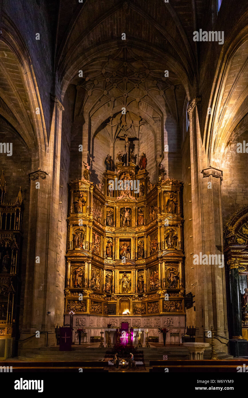 Interior of Santa Maria del Coro Church in San Sebastian, Basque ...