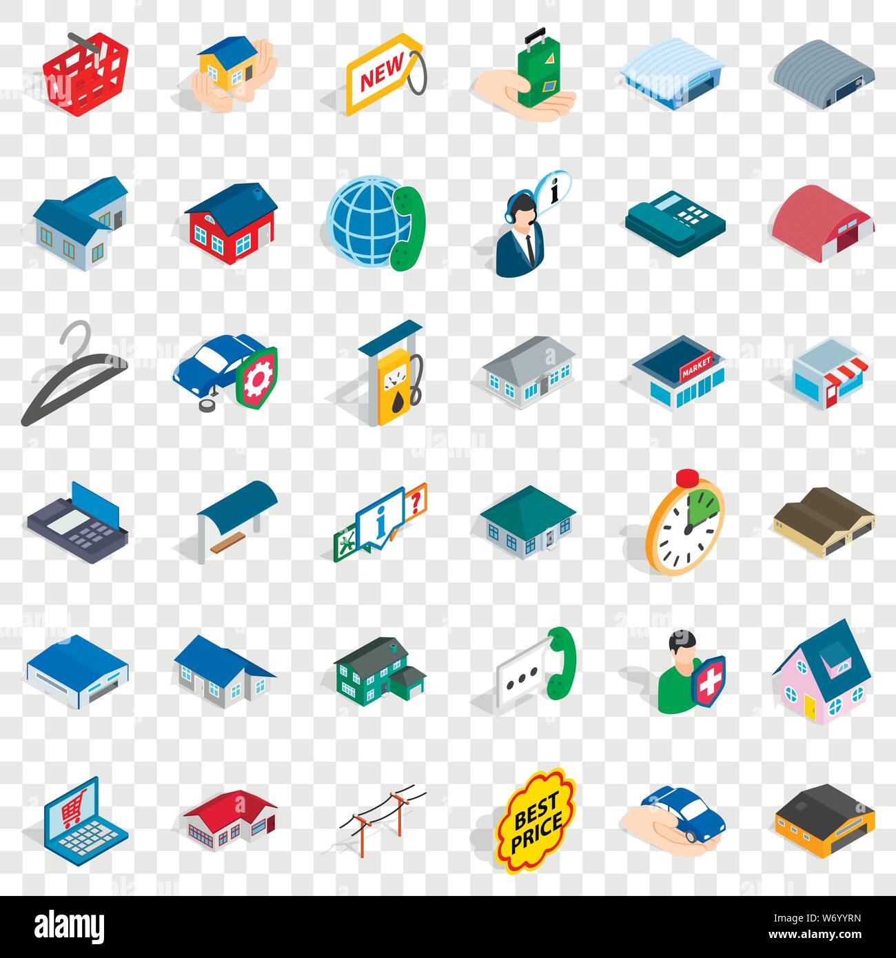 Roof icons set, isometric style Stock Vector Image & Art - Alamy