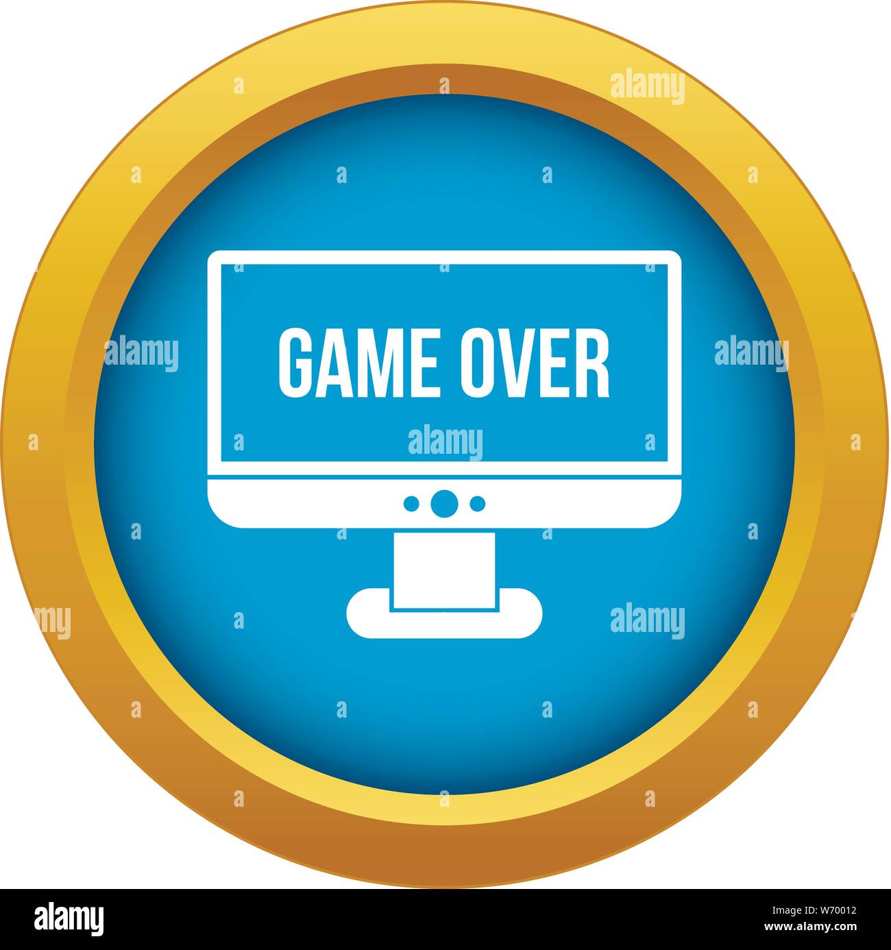 Game over icon blue vector isolated Stock Vector Image & Art - Alamy