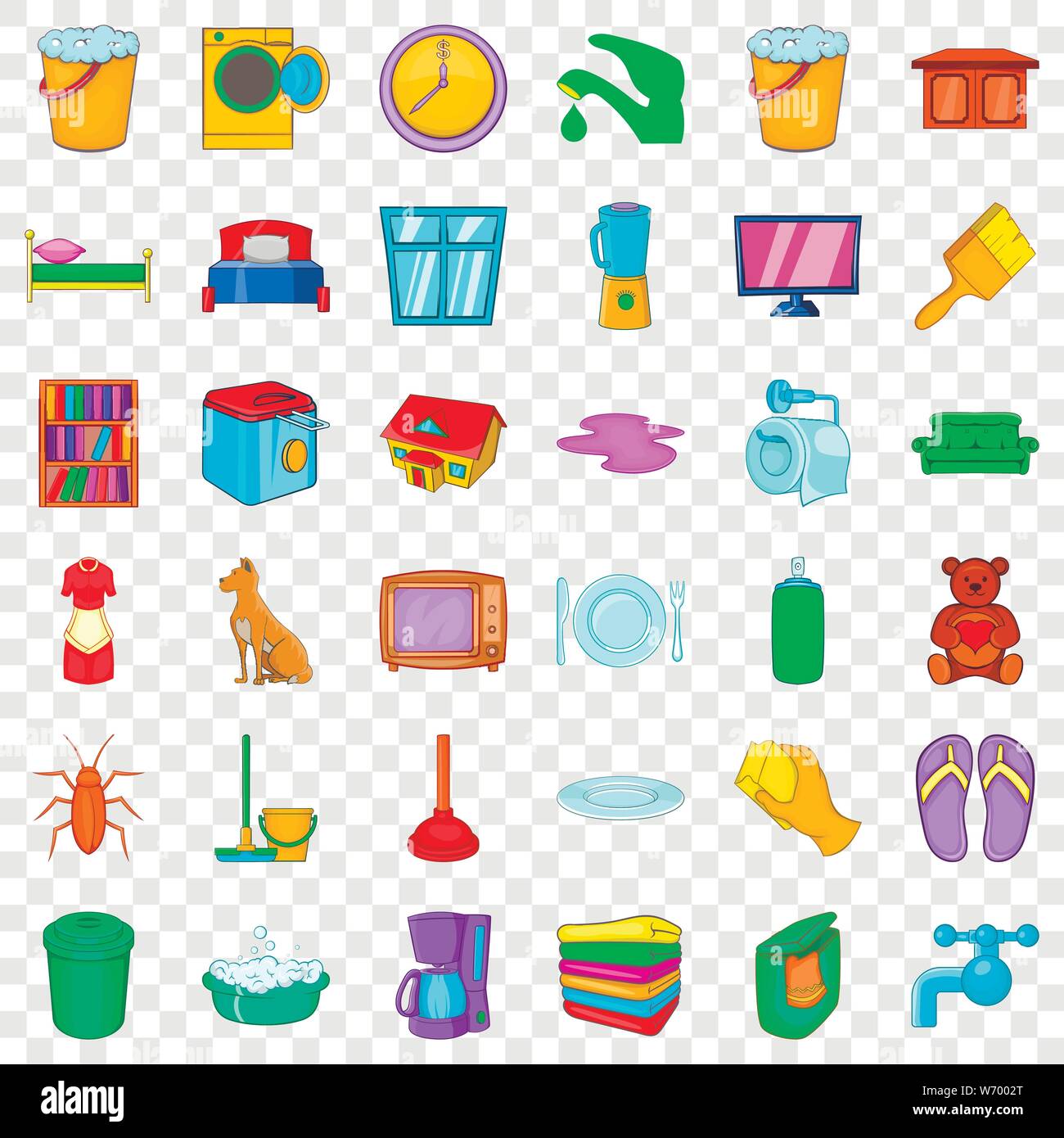 Brush icons set, cartoon style Stock Vector Image & Art - Alamy