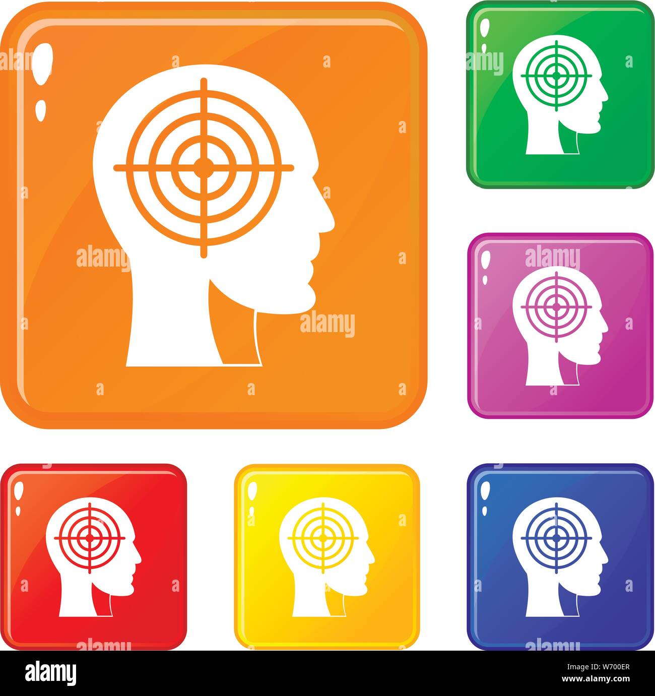 Crosshair in human head icons set vector color Stock Vector Image & Art ...