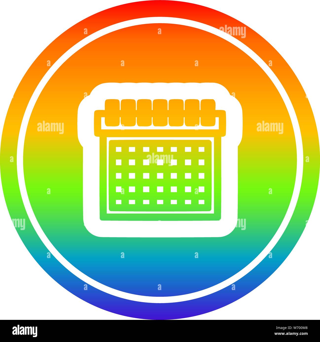 monthly calendar circular icon with rainbow gradient finish Stock ...