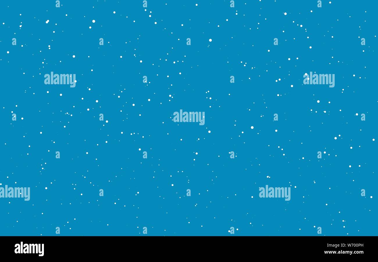 Christmas snow. Falling snowflakes on blue background. Snowfall. Vector ...