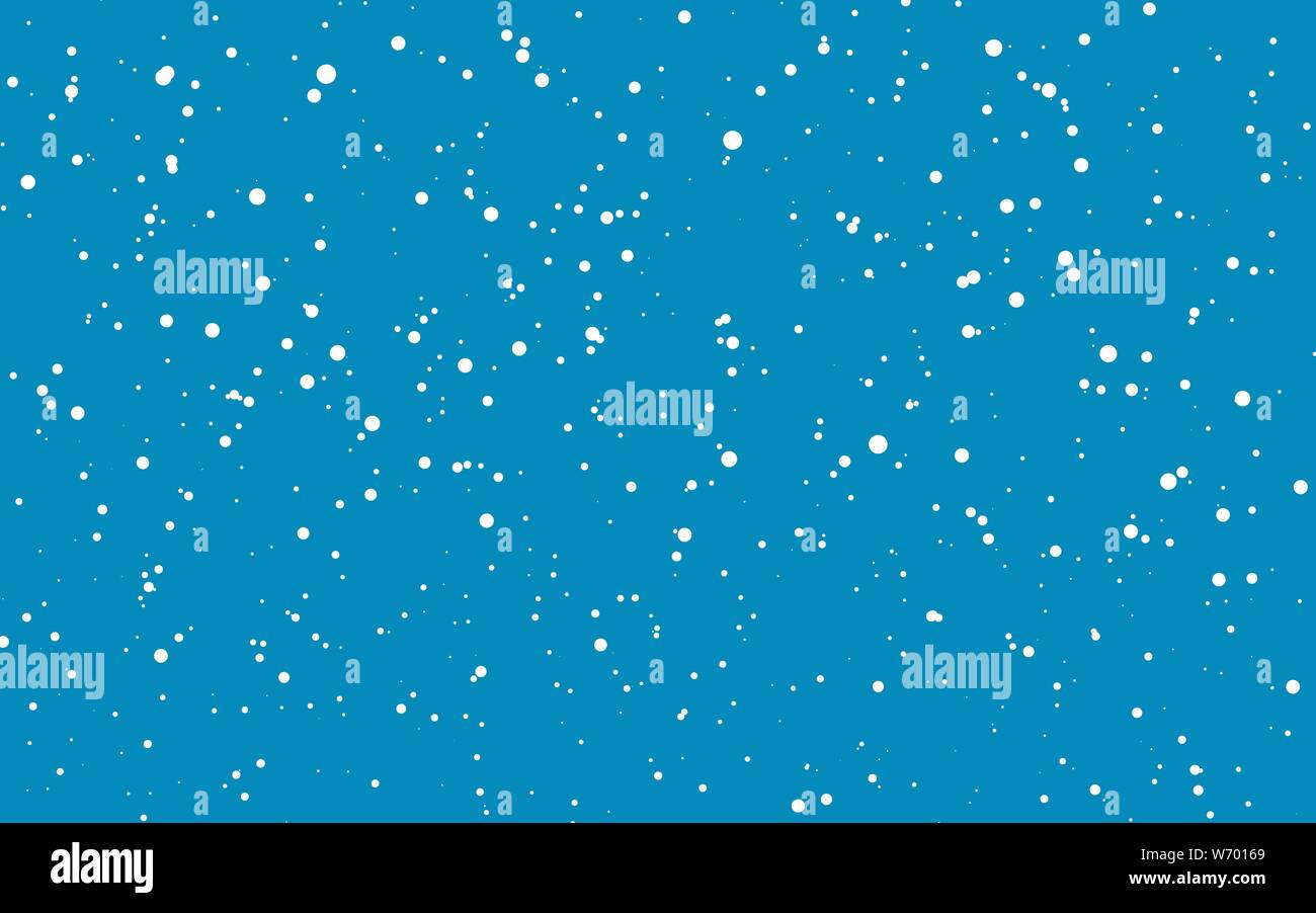 Christmas snow. Falling snowflakes on blue background. Snowfall. Vector ...