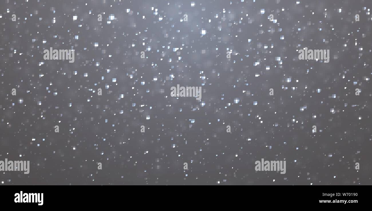 Christmas snow. Falling snowflakes on dark background. Snowfall. Vector ...
