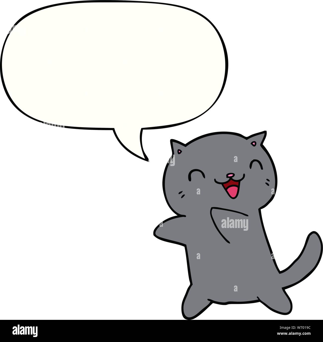 cartoon cat with speech bubble Stock Vector Image & Art - Alamy