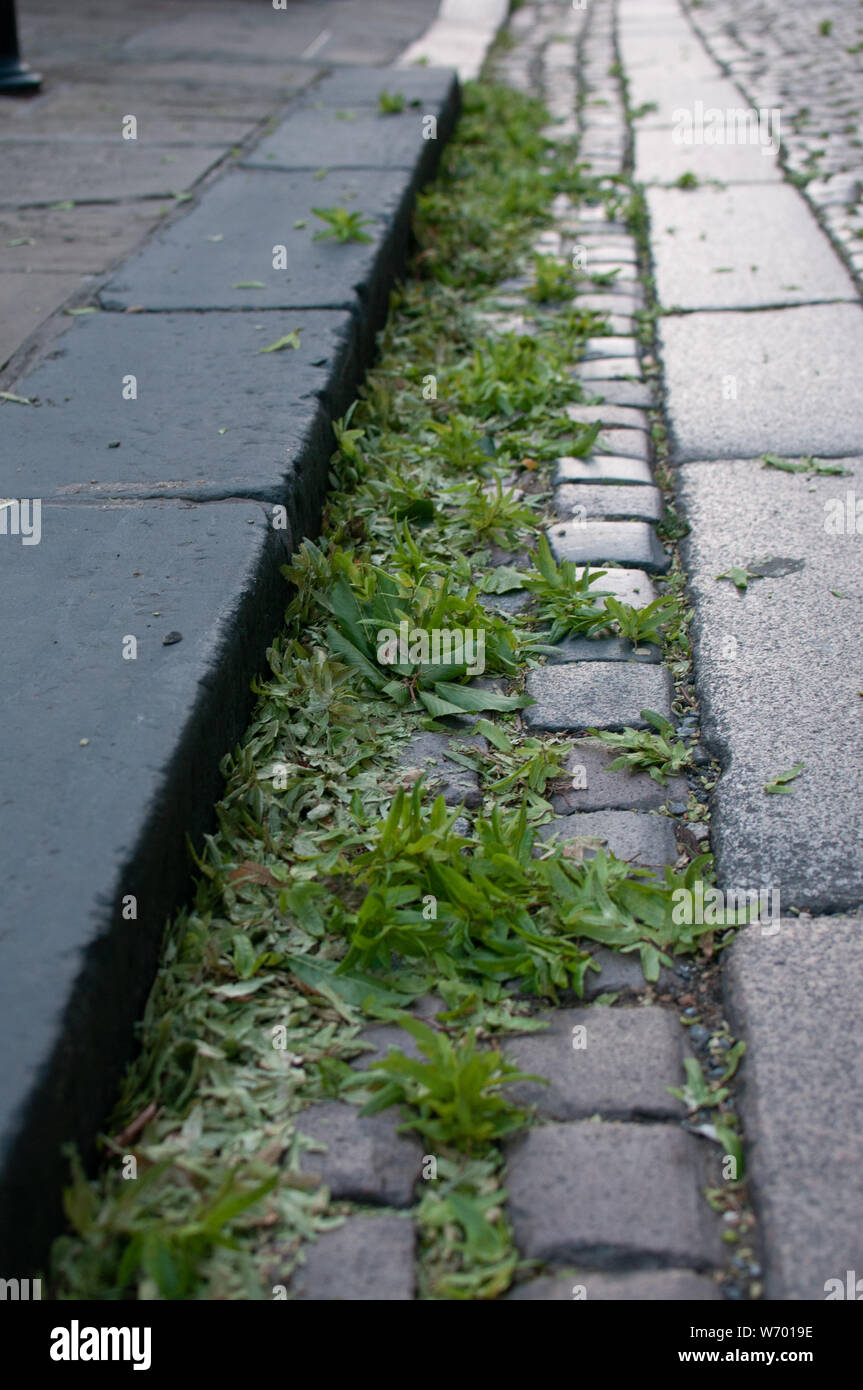 pavement edge on cobbled street Stock Photo - Alamy