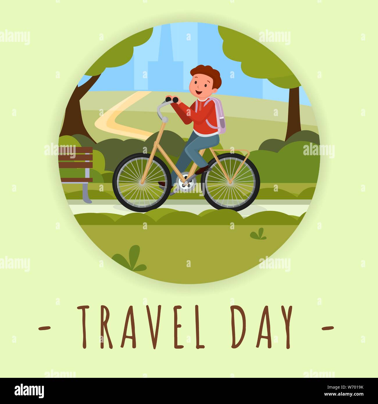 Go to school by bike Stock Vector Images - Alamy