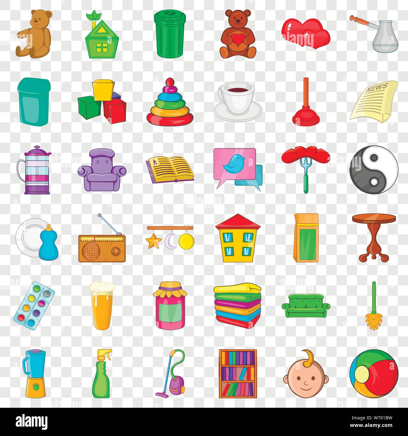 Housekeeping icons set, cartoon style Stock Vector Image & Art - Alamy