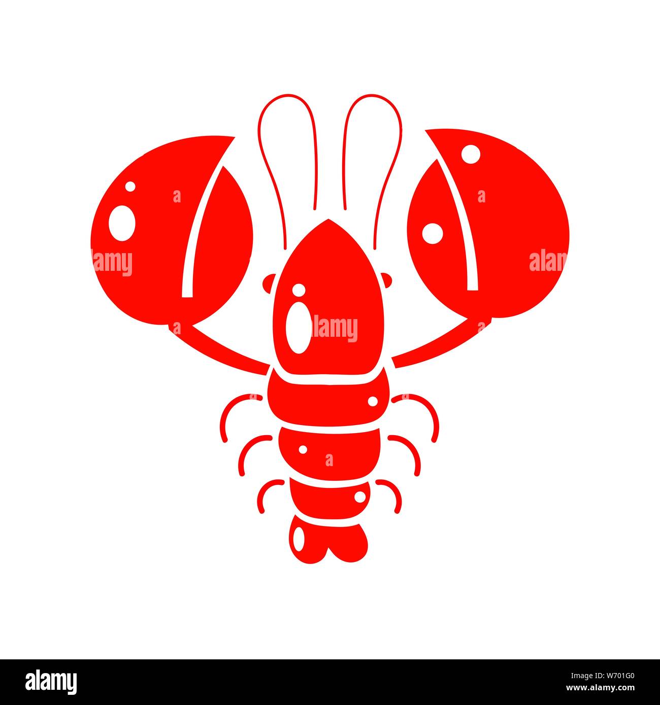 Red crayfish. Template for printing on fabric. Design for wrapping ...