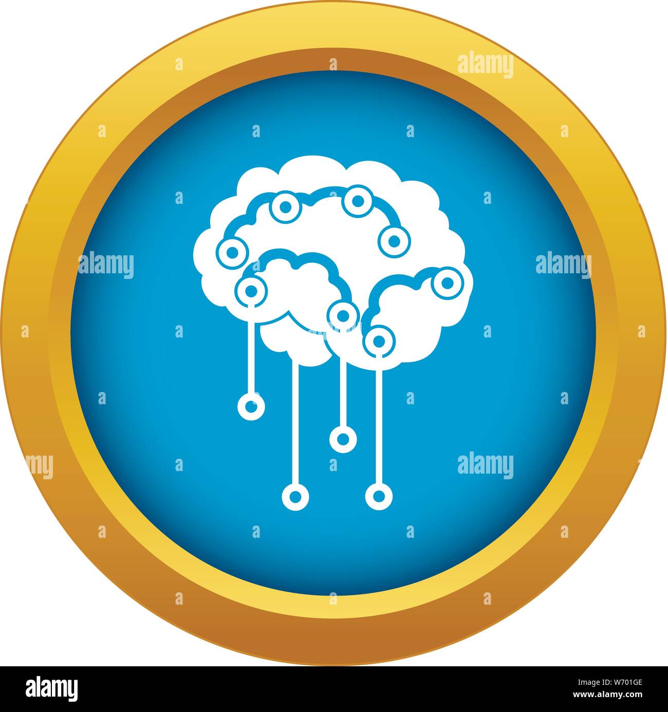 Sensors on human brain icon blue vector isolated Stock Vector Image ...