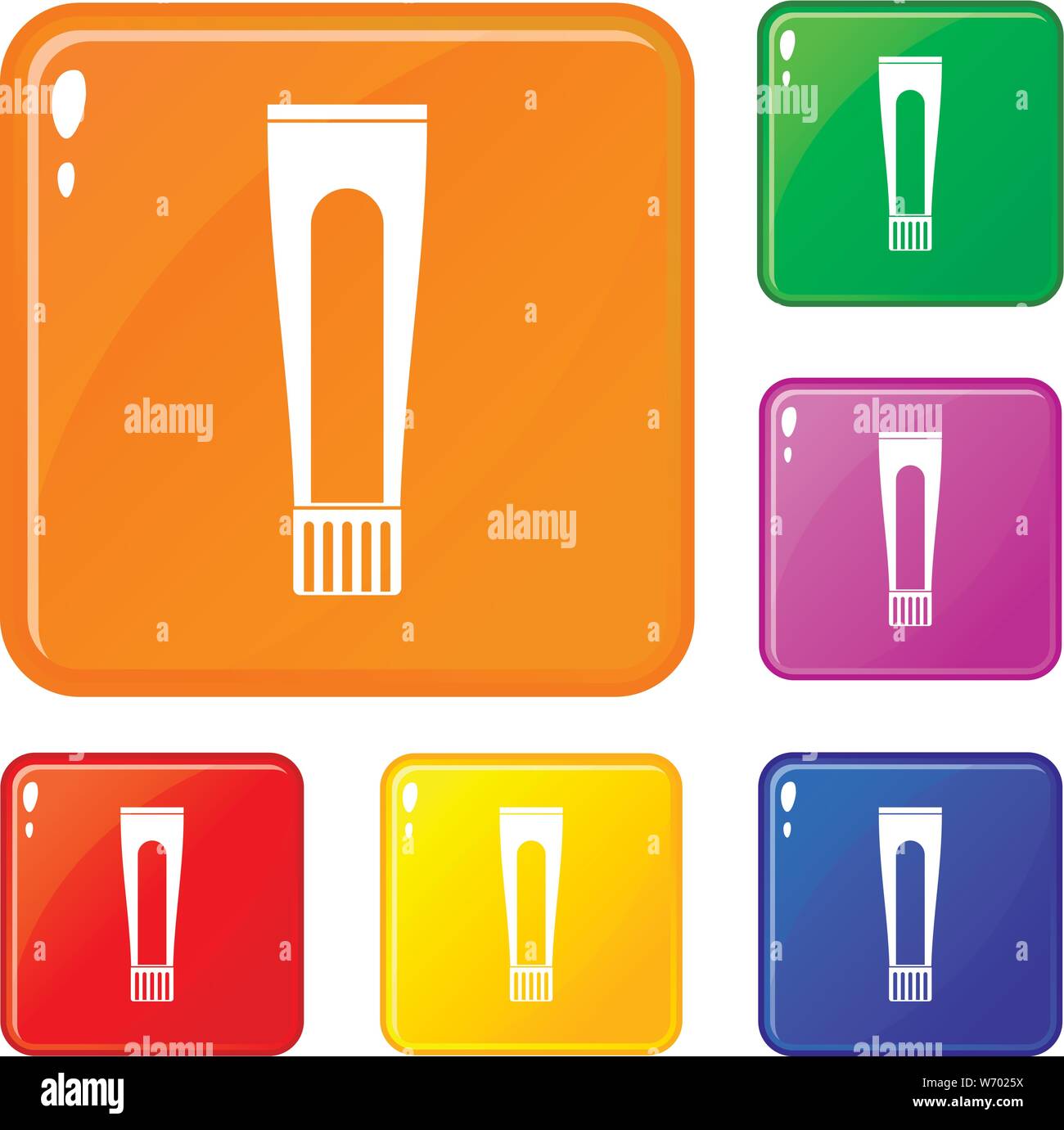 Toothpaste tube icons set vector color Stock Vector Image & Art - Alamy