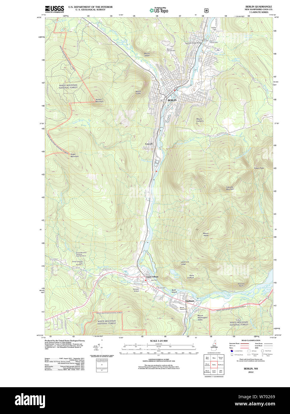 Map of berlin new hampshire Cut Out Stock Images & Pictures - Alamy