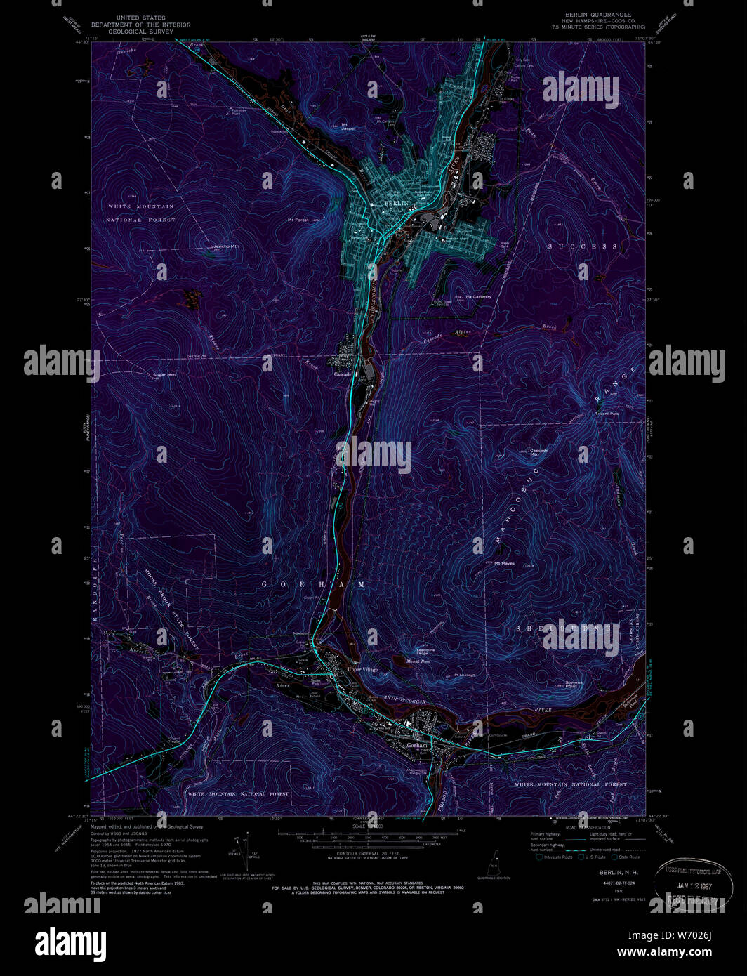 Map of berlin new hampshire hi-res stock photography and images - Alamy