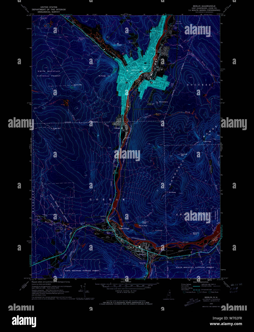 Map of berlin new hampshire hi-res stock photography and images - Alamy