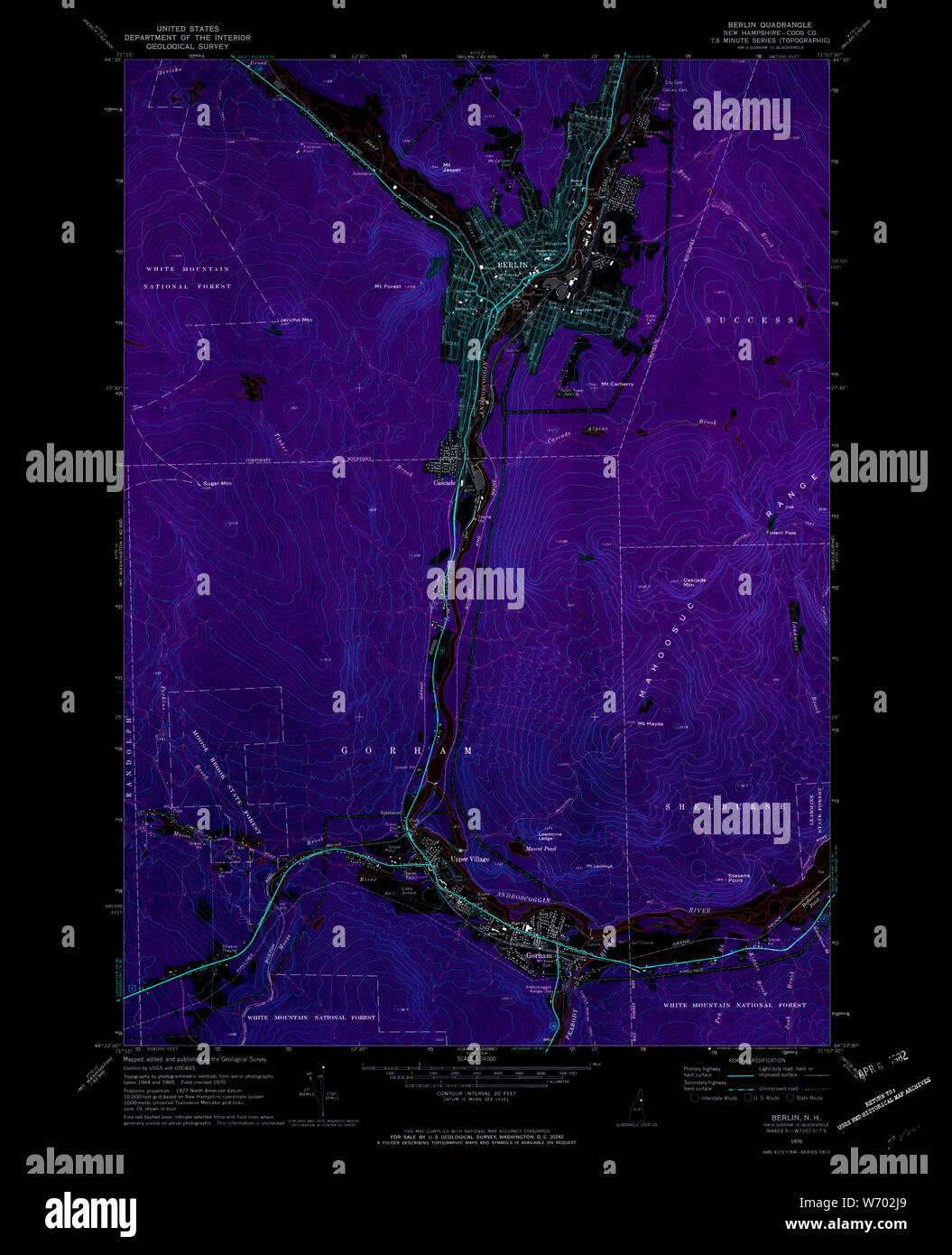 Map of berlin new hampshire hi-res stock photography and images - Alamy