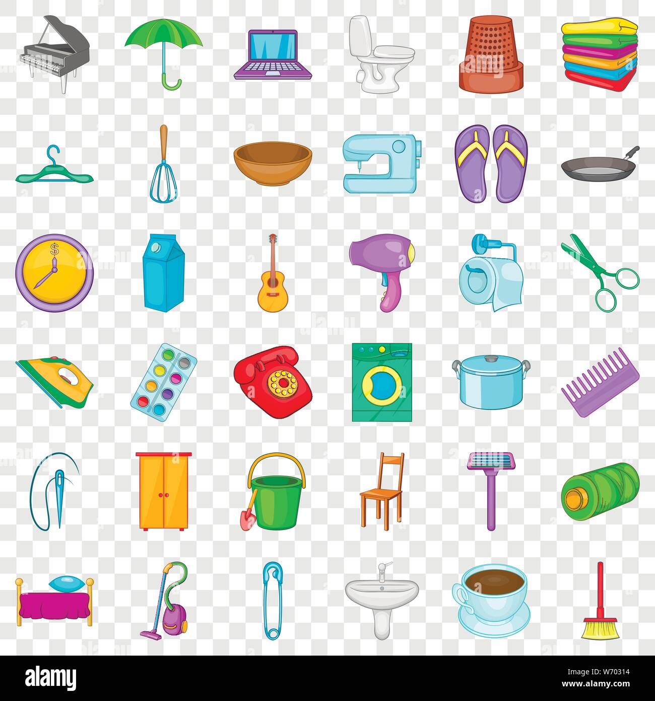 Sewing machine icons set, cartoon style Stock Vector Image & Art - Alamy