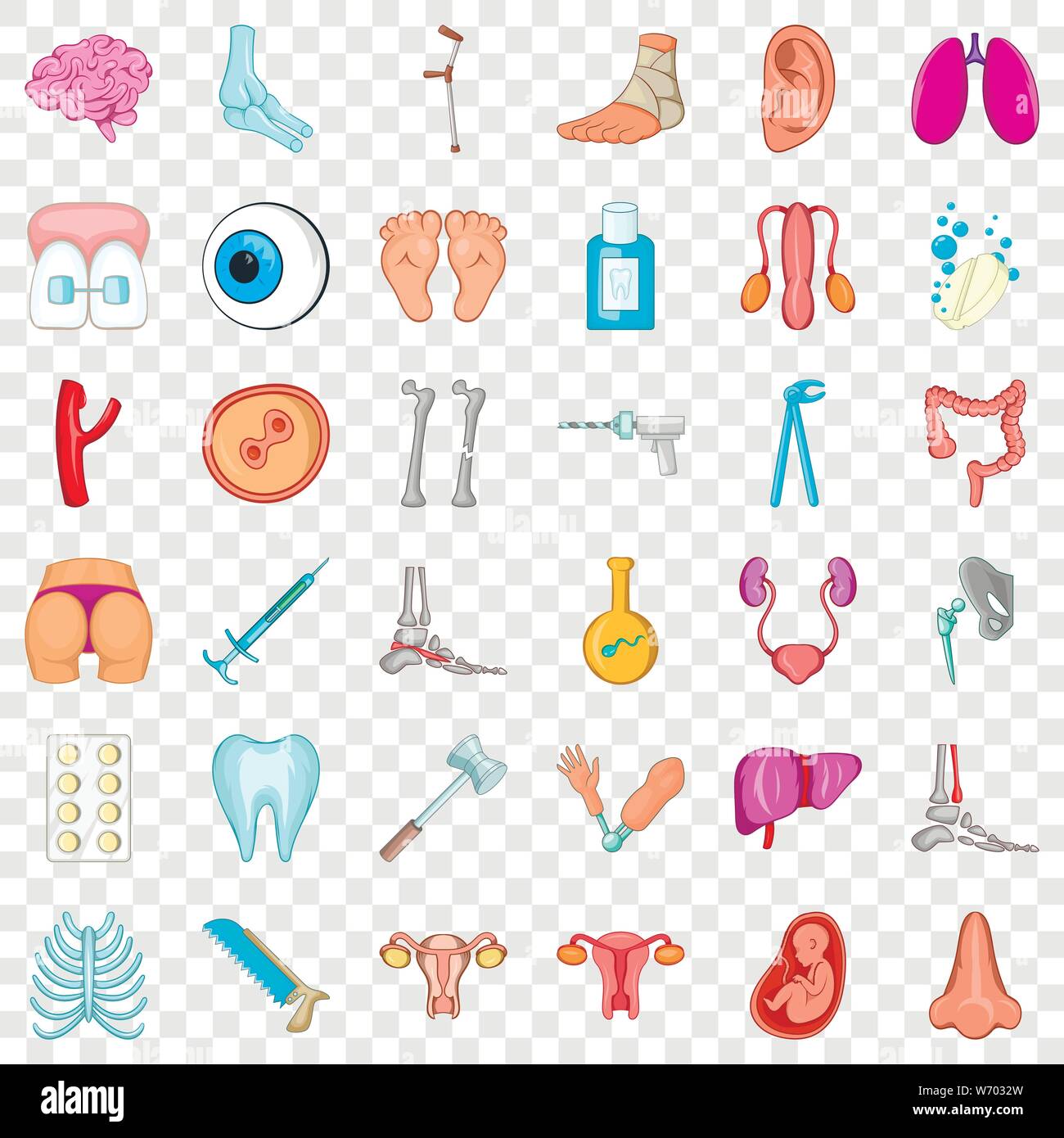 Organ icons set, cartoon style Stock Vector Image & Art - Alamy