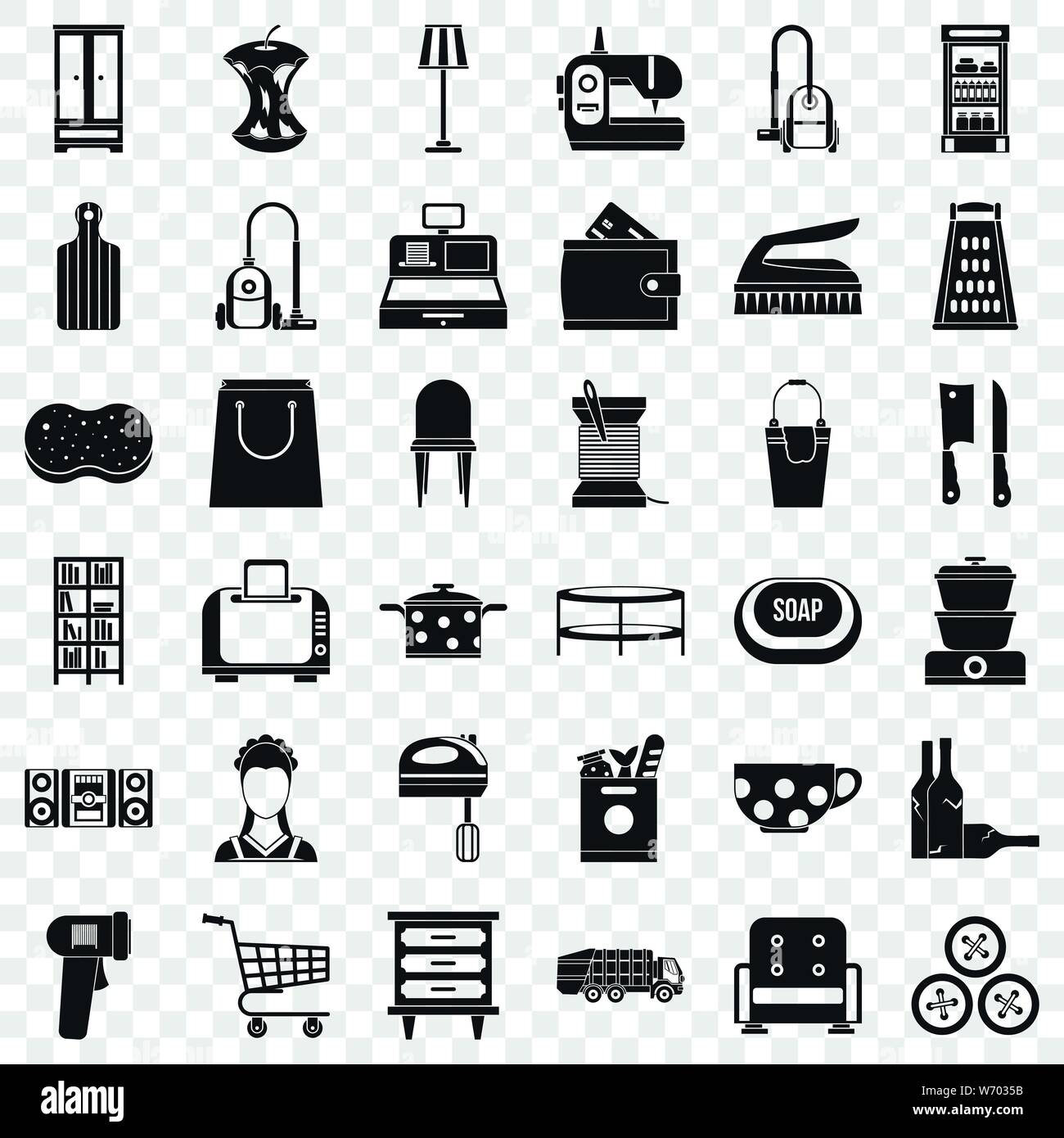Housework icons set, simple style Stock Vector Image & Art - Alamy