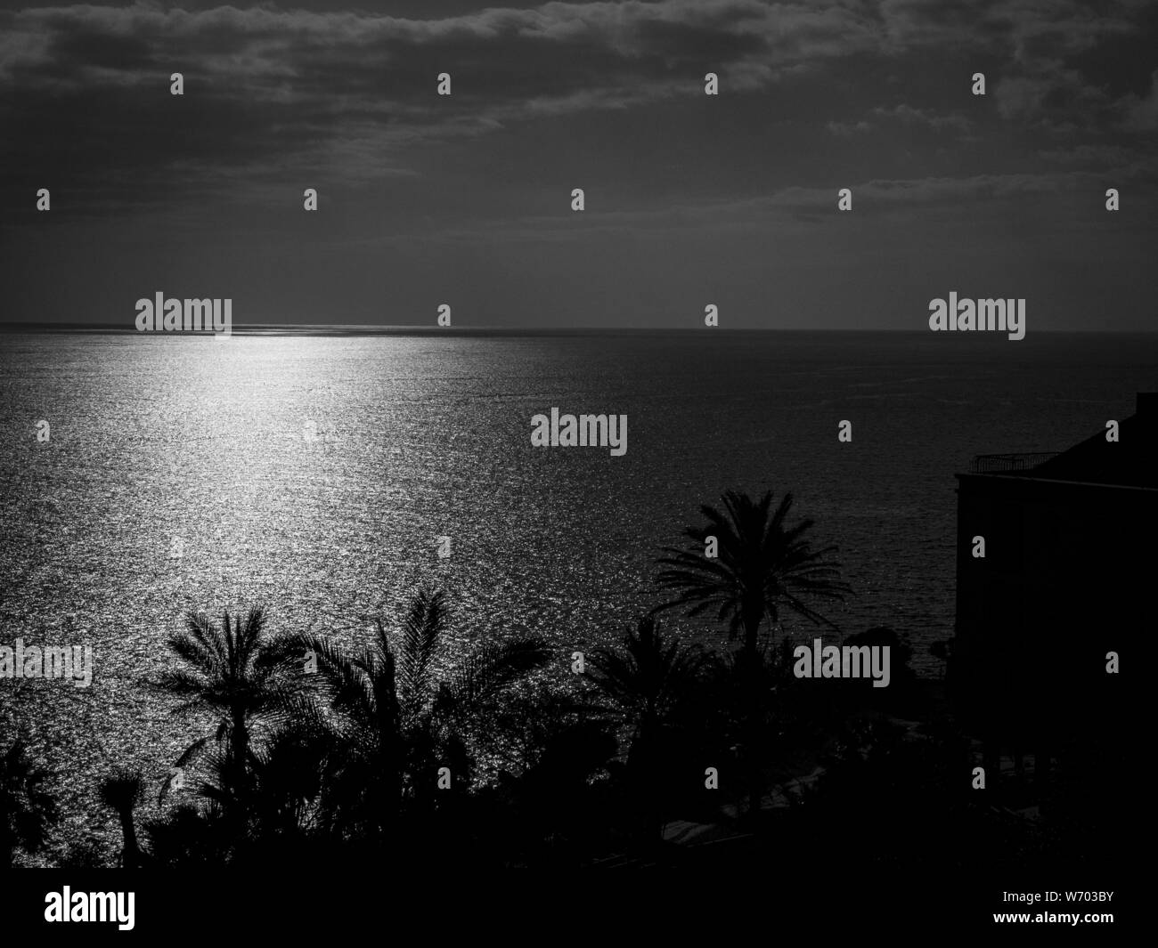 Europe sea night Black and White Stock Photos & Images - Alamy