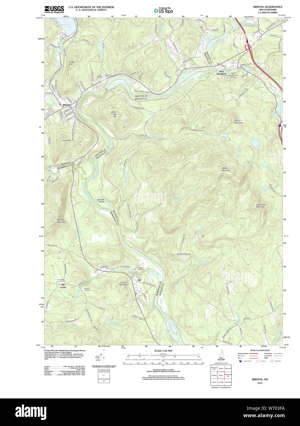 Map of bristol new hampshire Cut Out Stock Images & Pictures - Alamy