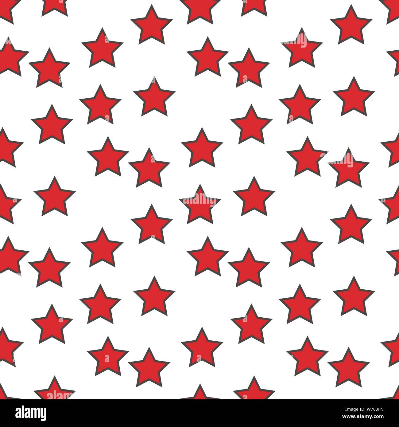 Seamless pattern with red stars on white background. Vector ...