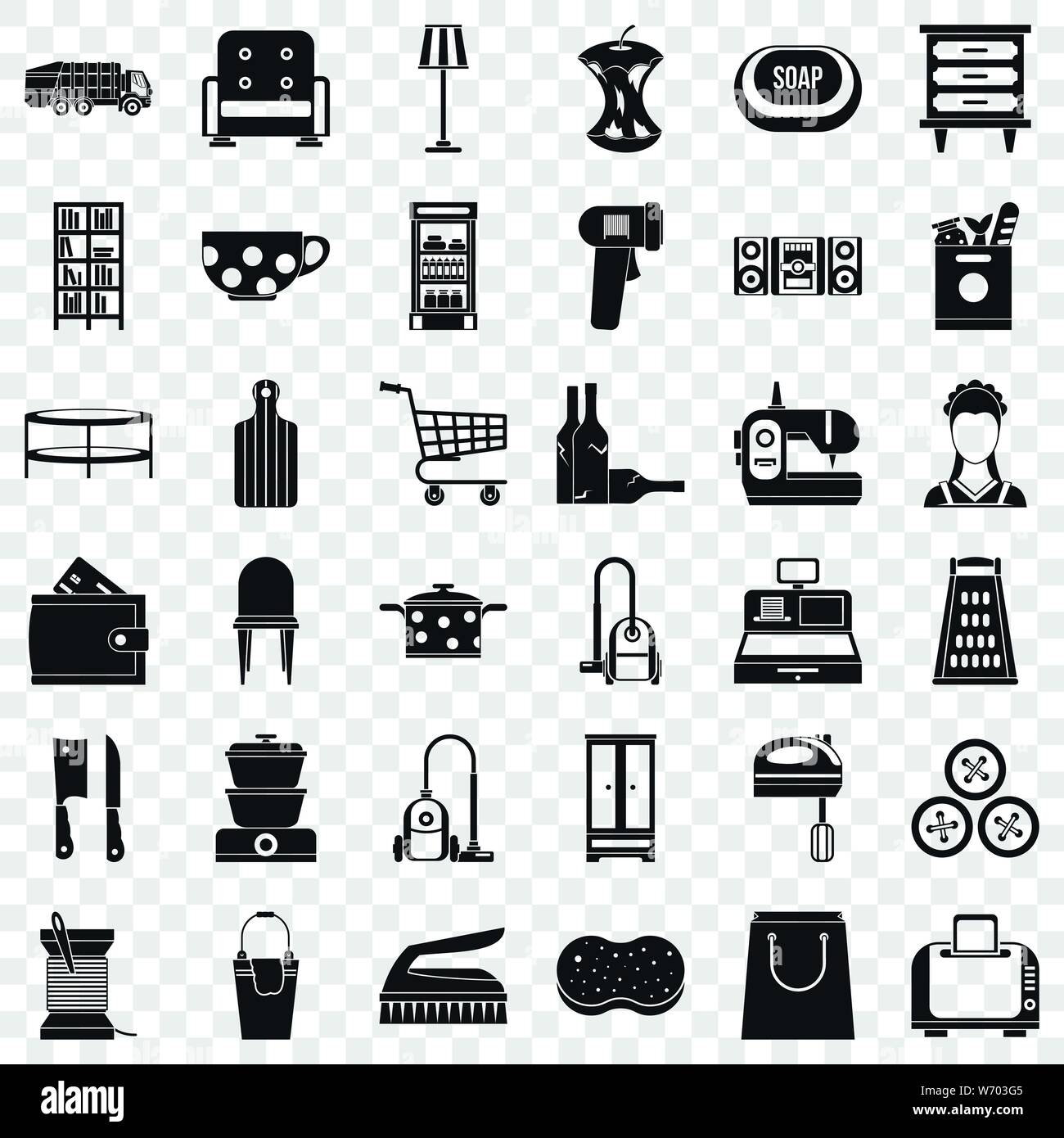 Cleaner icons set, simple style Stock Vector Image & Art - Alamy