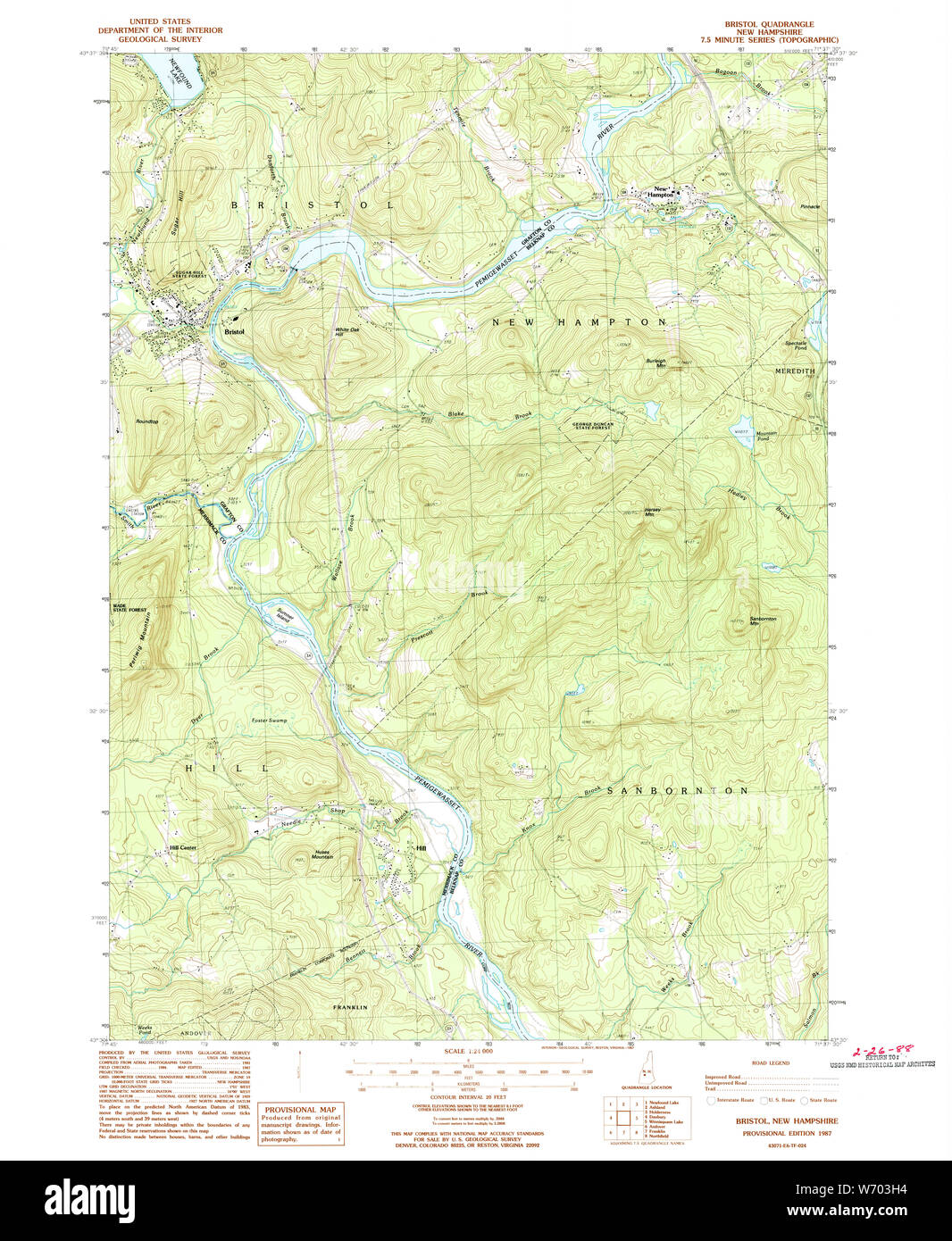 Map of bristol new hampshire Cut Out Stock Images & Pictures - Alamy
