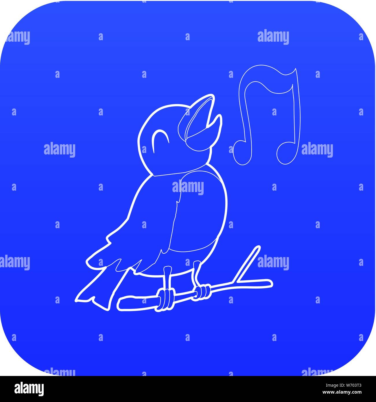 Bird singing icon blue vector Stock Vector Image & Art - Alamy