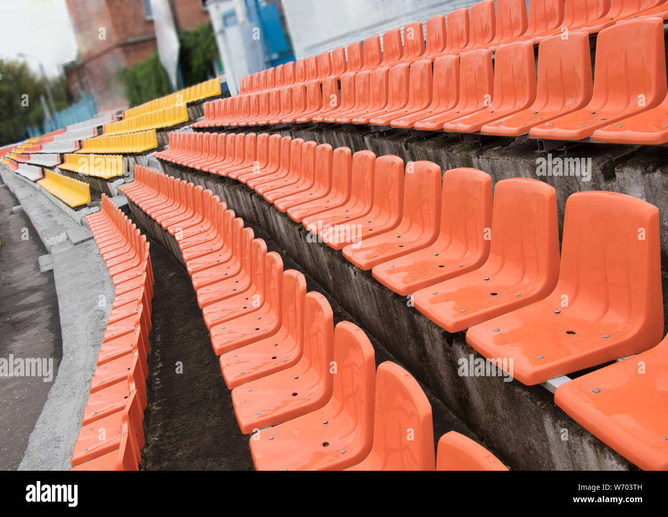 Stadium seating orange hi-res stock photography and images - Alamy