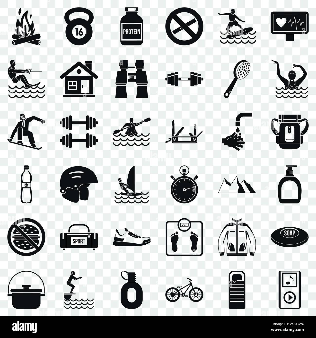 Sportsman icons set, simple style Stock Vector Image & Art - Alamy