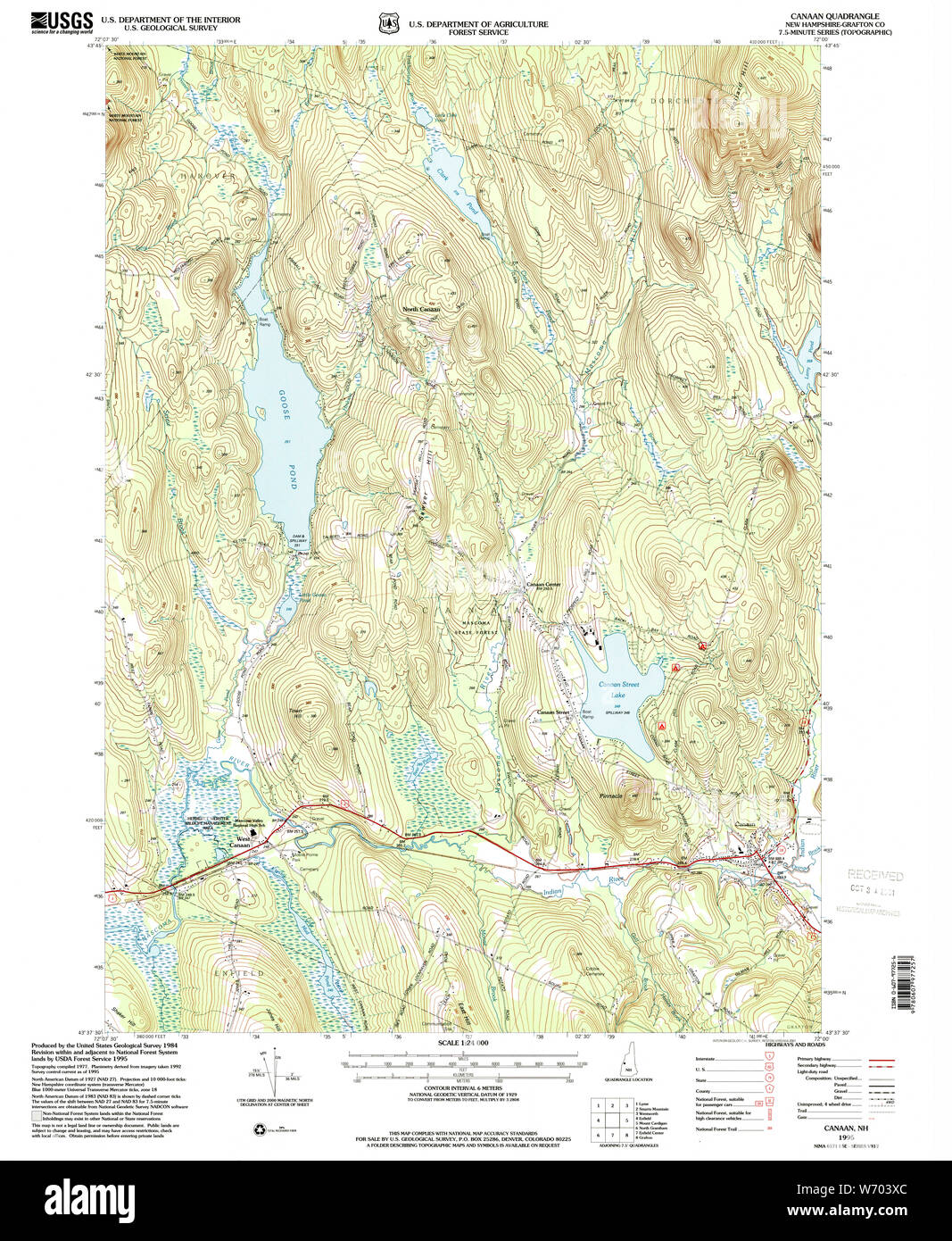 USGS TOPO Map New Hampshire NH Canaan 329492 1995 24000 Restoration ...