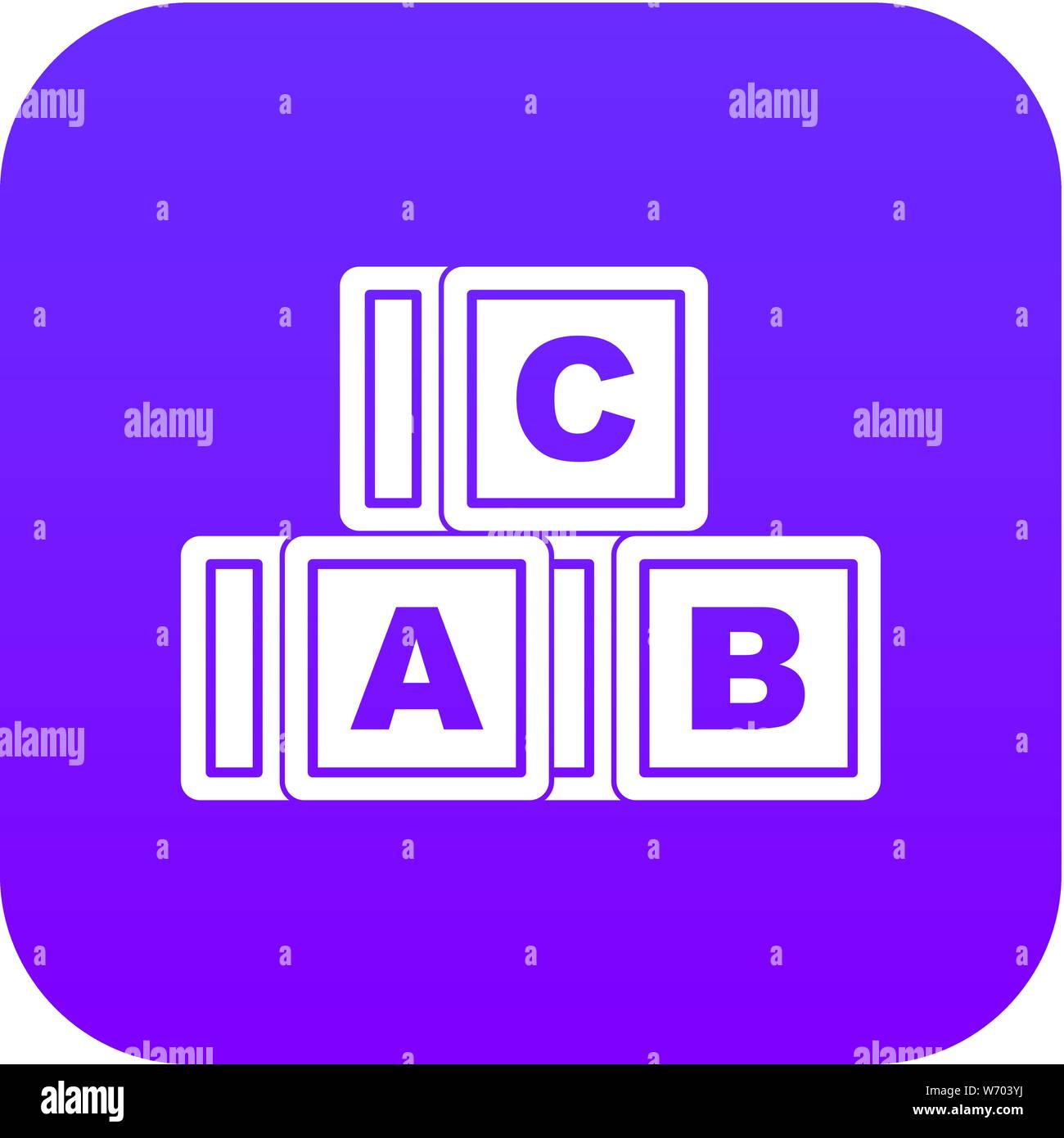 ABC cubes icon digital purple Stock Vector Image & Art - Alamy