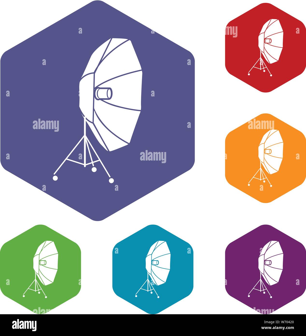 Studio flash with umbrella icon in simple style Stock Vector Image ...