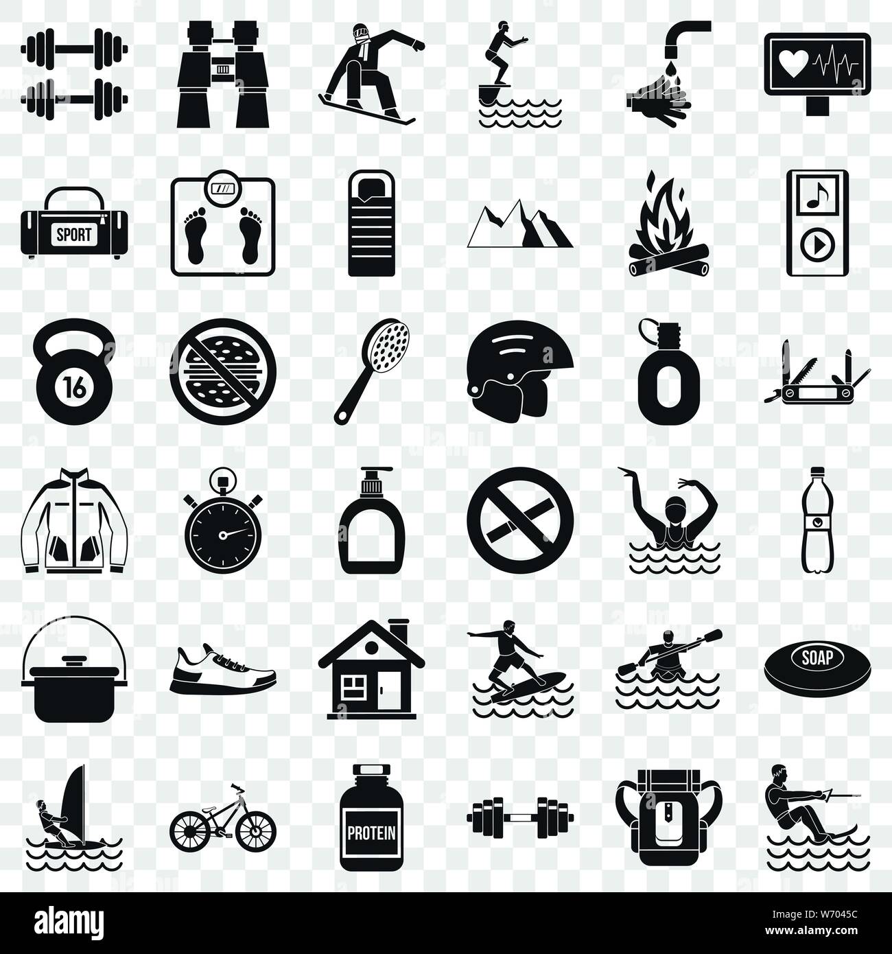 Swimming icons set, simple style Stock Vector Image & Art - Alamy