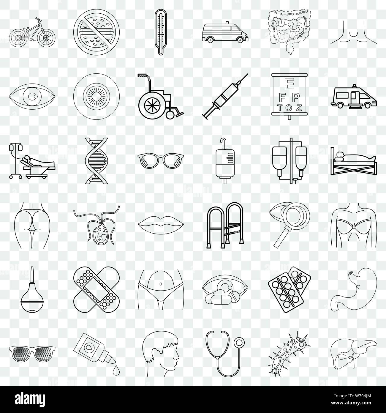 Human health icons set, outline style Stock Vector Image & Art - Alamy