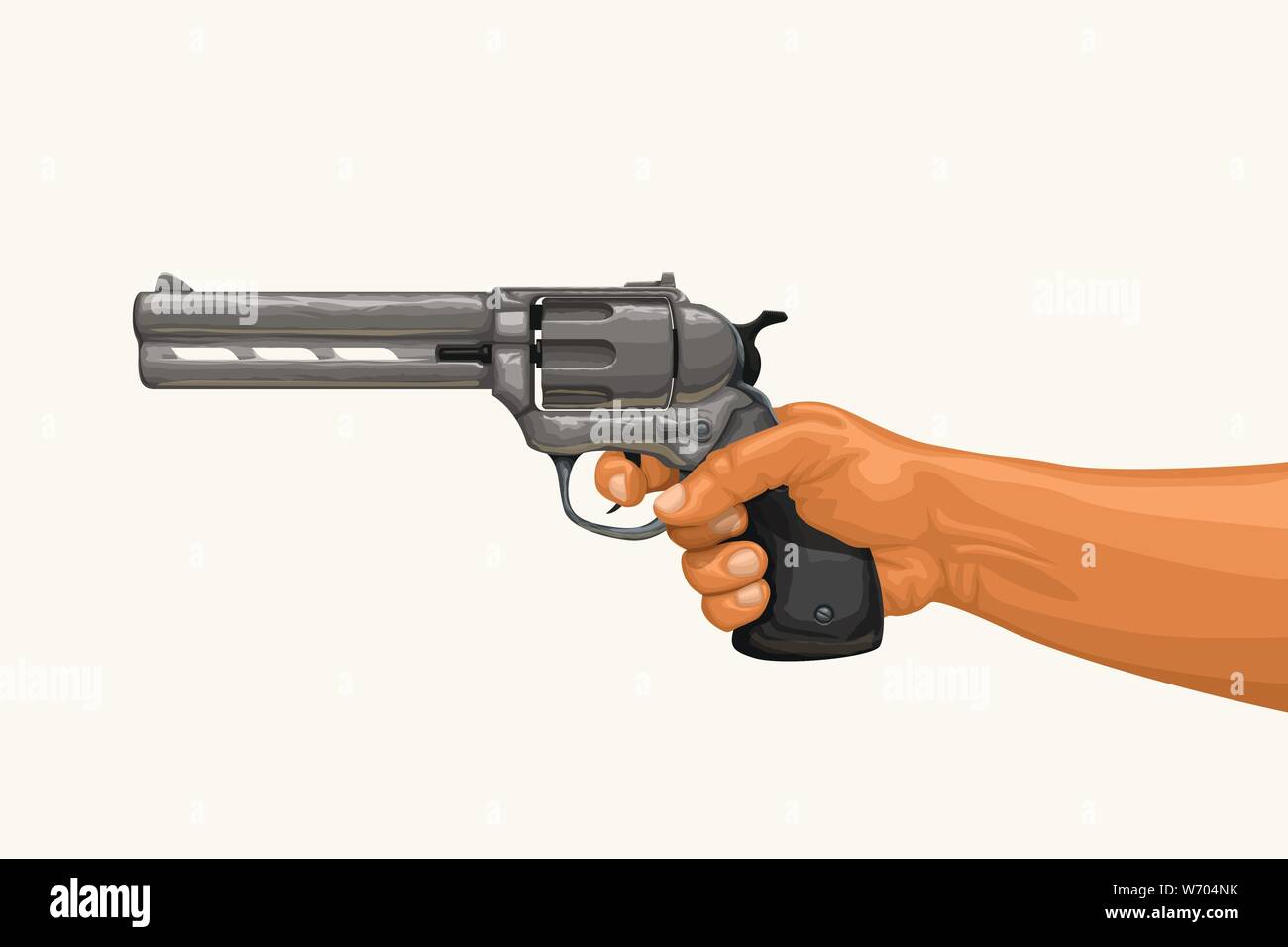 hand holding revolver on white Stock Vector Image & Art - Alamy