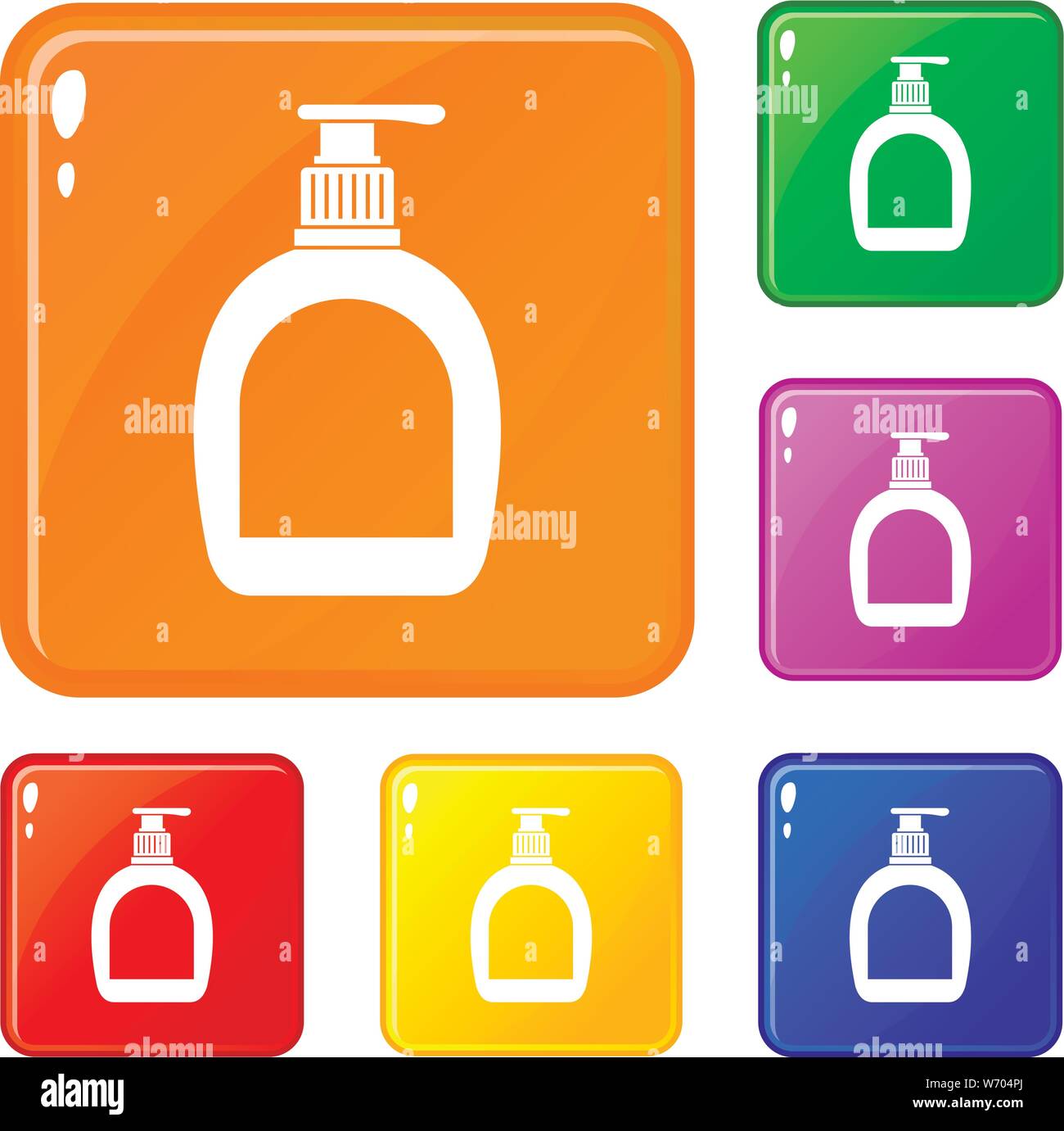 Bottle with liquid soap icons set vector color Stock Vector Image & Art ...