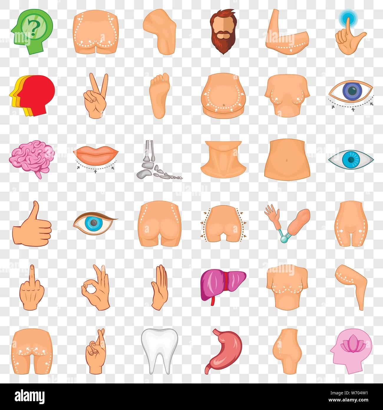 Forefinger icons set, cartoon style Stock Vector Image & Art - Alamy