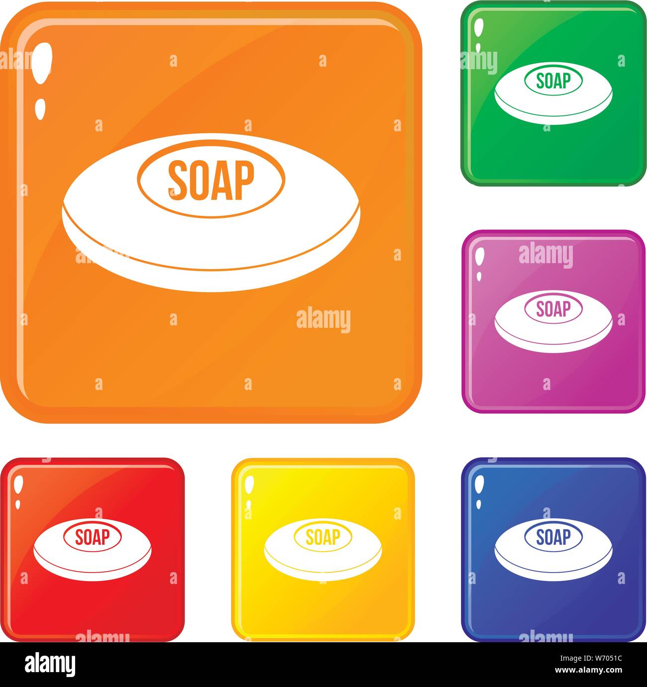 Soap icons set vector color Stock Vector Image & Art - Alamy